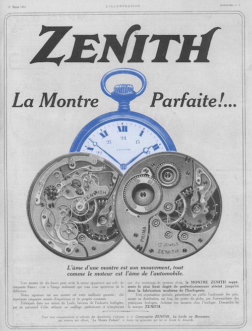 ZENITH illustrated timeline covering the history of the manufacture and ...