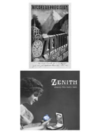 ZENITH illustrated timeline covering the history of the manufacture and ...